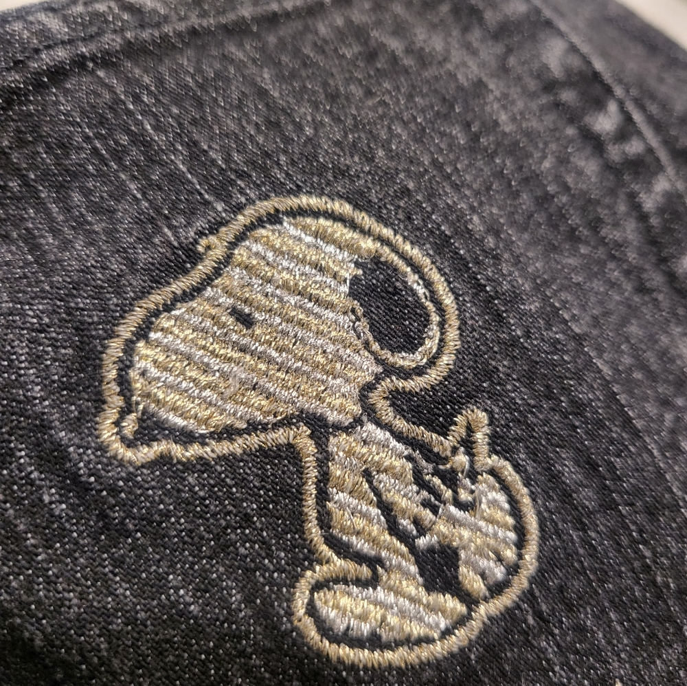 Iceberg History Peanuts Rare Snoopy Embroidered Black… - Gem